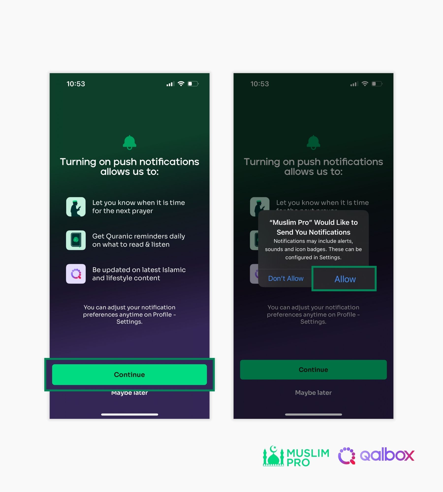 How to set prayer notifications or adhan? – Muslim Pro & Qalbox - Help ...