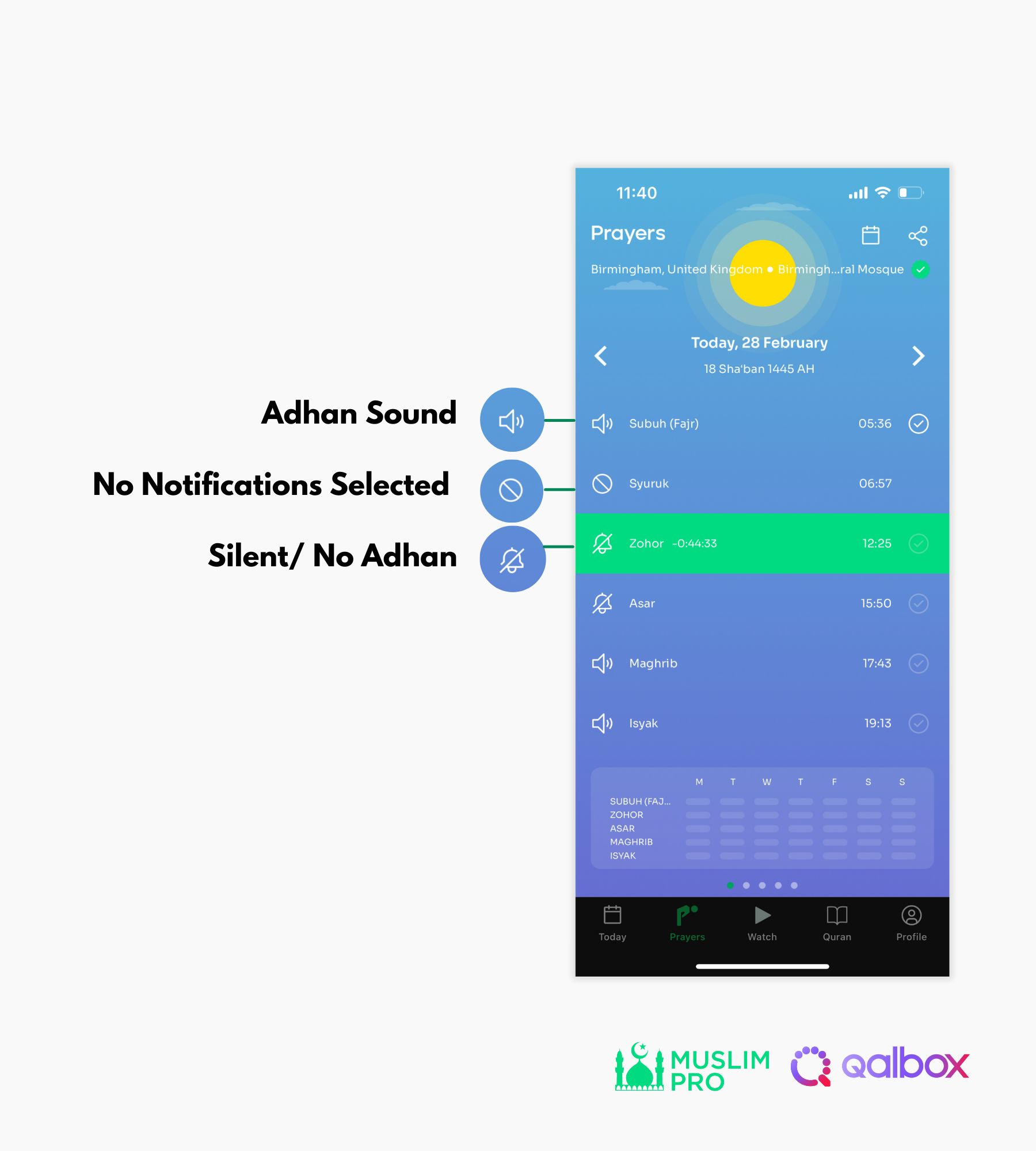 How to set prayer notifications or adhan? – Muslim Pro & Qalbox - Help ...
