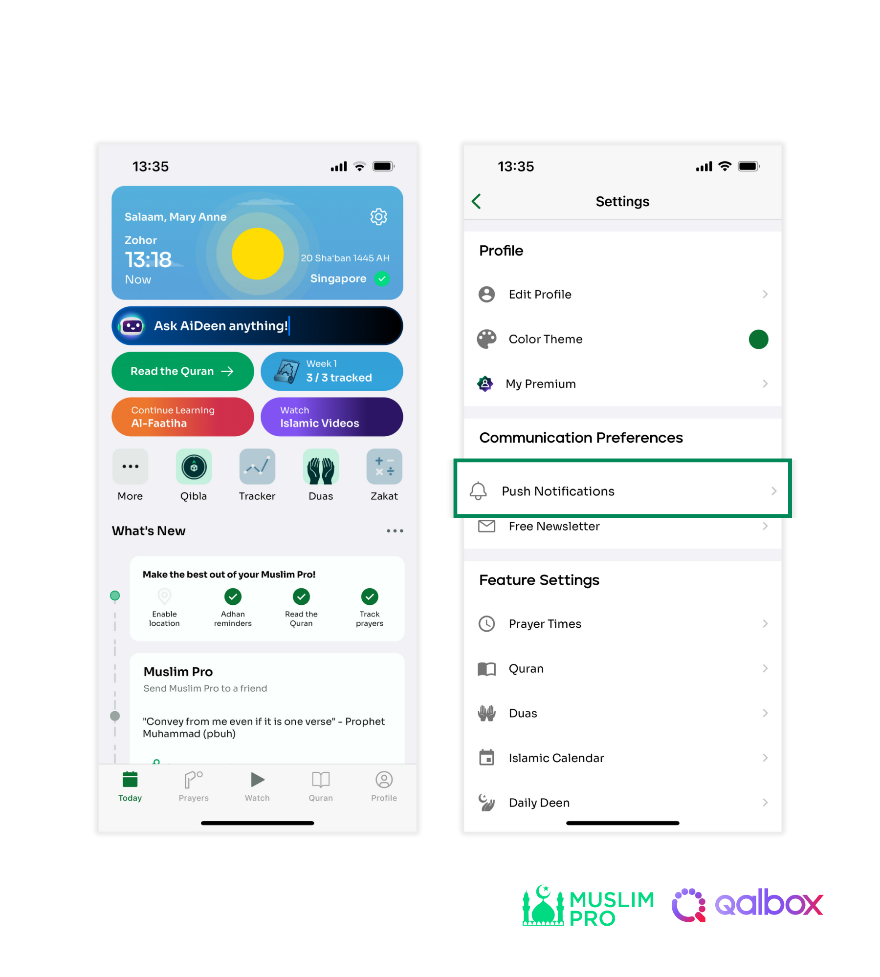 How to set prayer notifications or adhan? – Muslim Pro & Qalbox - Help Center