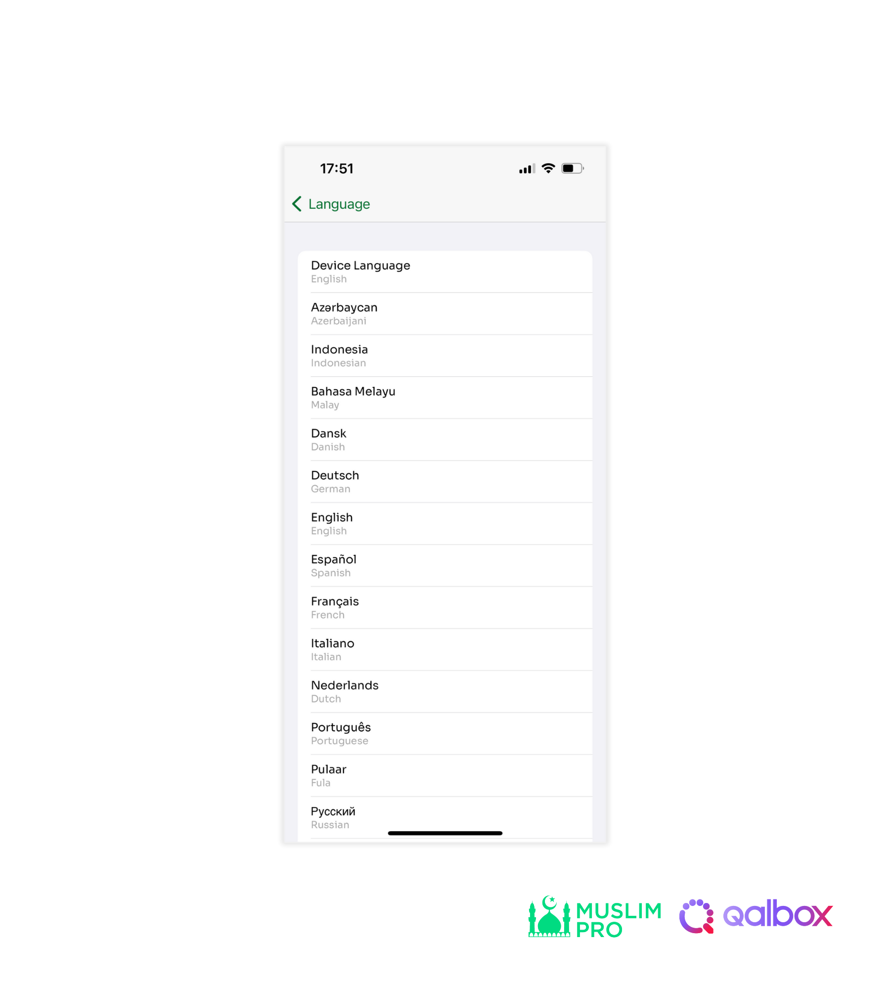Is Qalbox settings available in other languages? – Muslim Pro & Qalbox ...