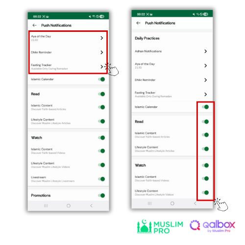 How to use the Notification Center – Muslim Pro & Qalbox - Help Center