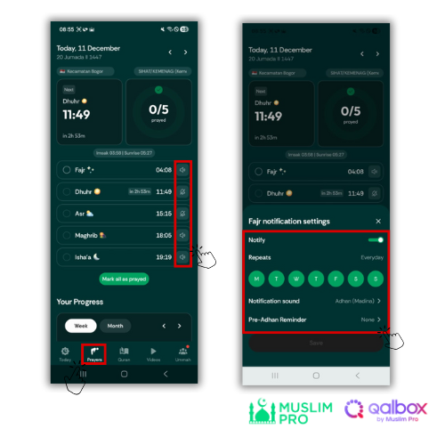 Android Notifications Settings for Muslim Pro app – Muslim Pro & Qalbox ...