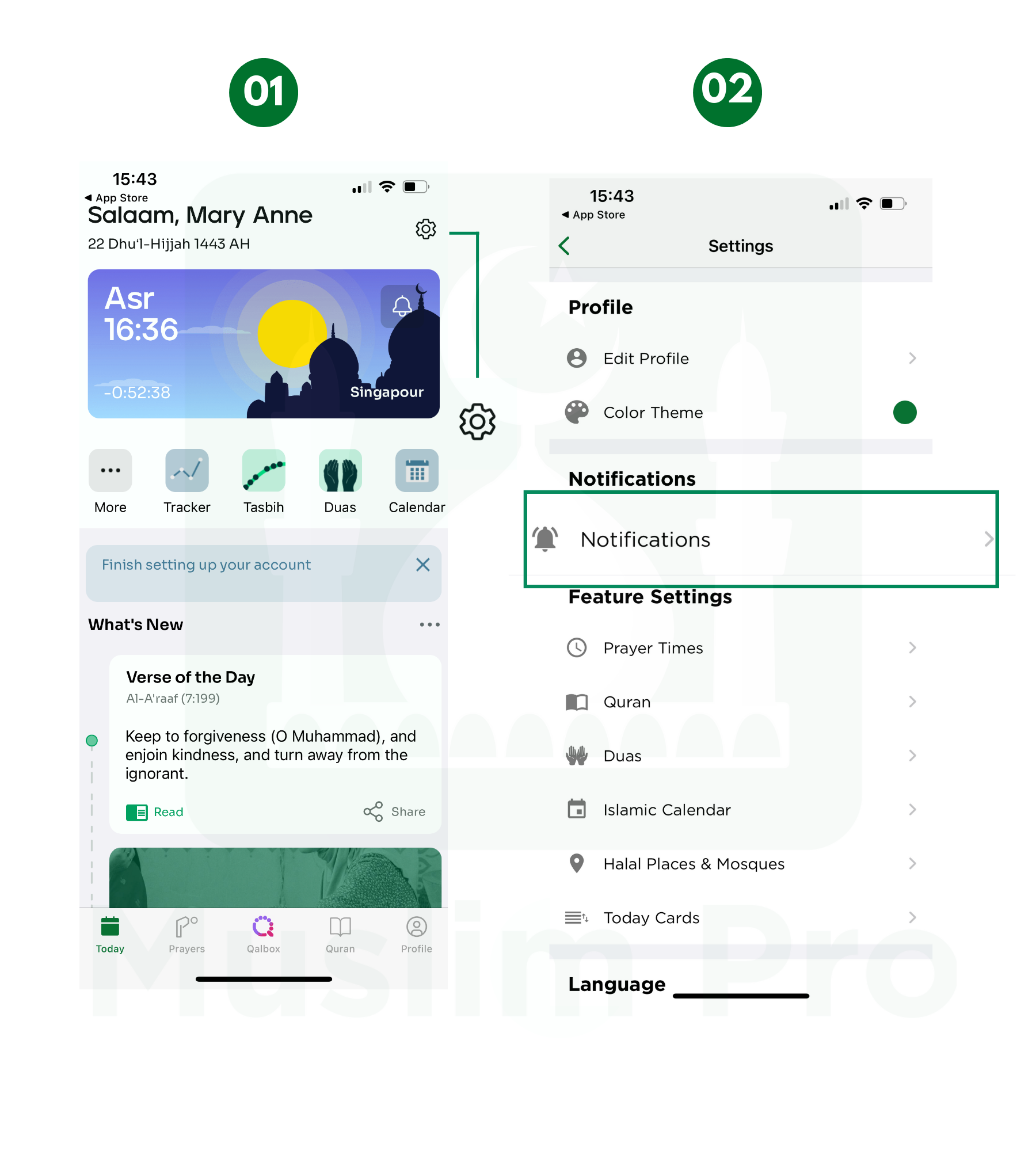 How to set prayer notifications or adhan? – Muslim Pro & Qalbox - Help Center