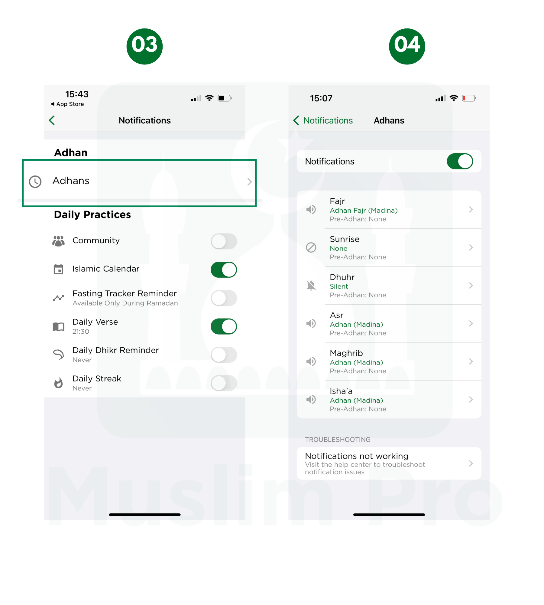 How to set prayer notifications or adhan? – Muslim Pro & Qalbox - Help Center