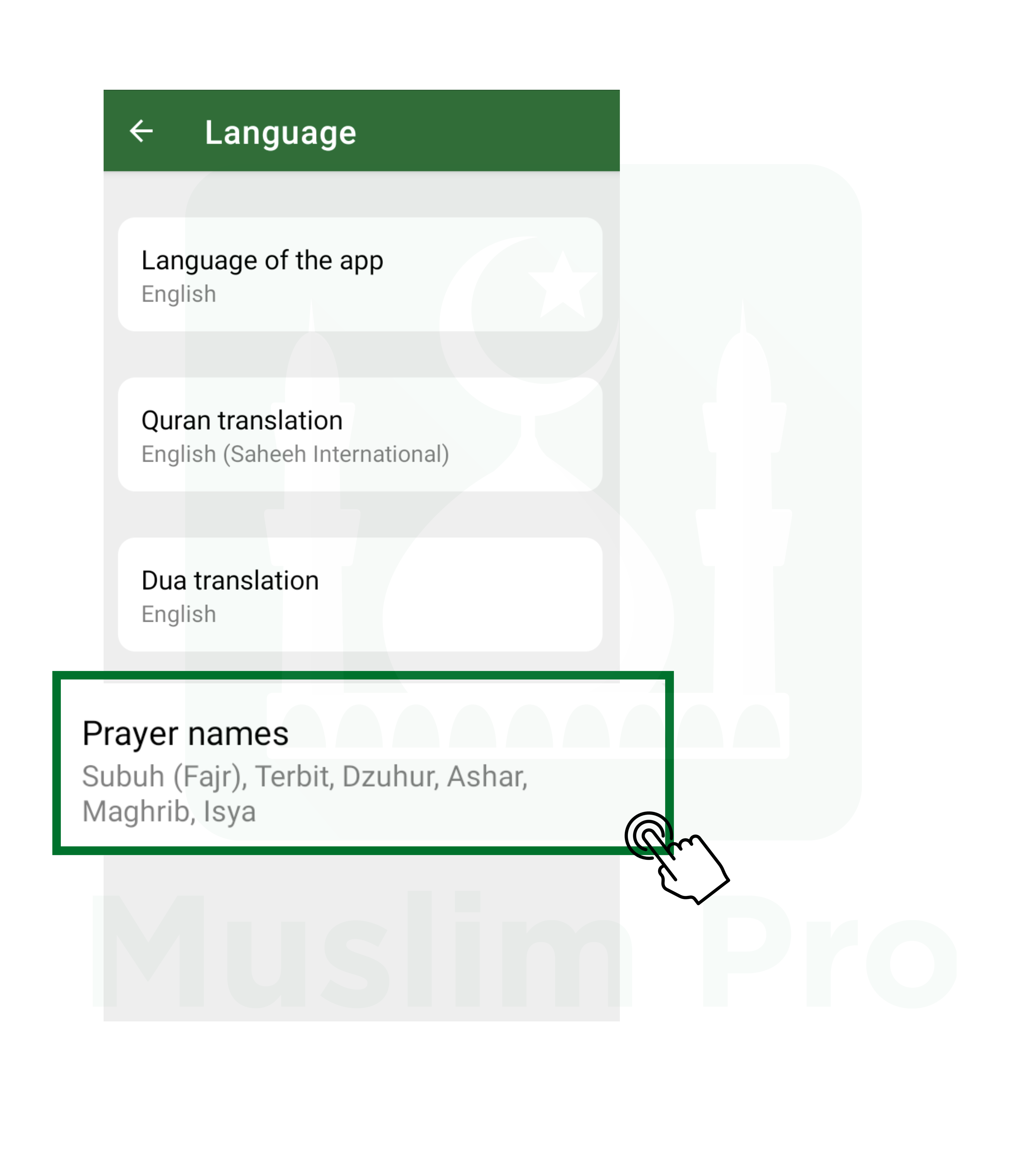 How to change the prayer names? – Muslim Pro & Qalbox - Help Center